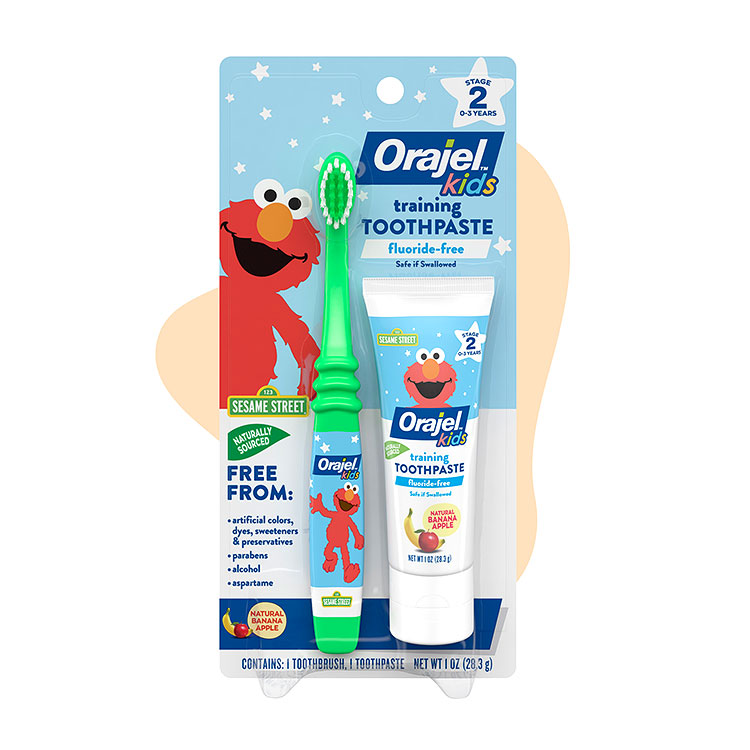 Elmo Fluoride Free Training Toothpaste With Brush Orajel Kids